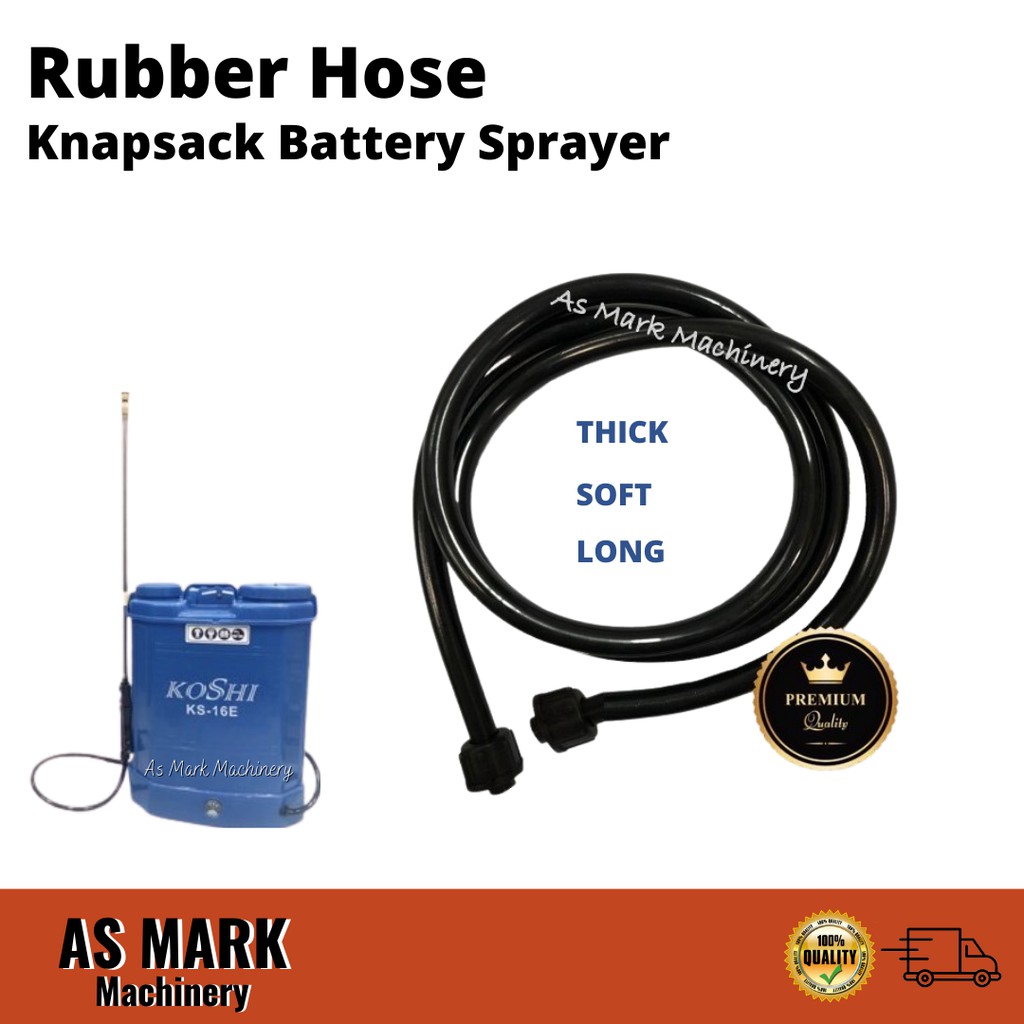 Black Rubber Hose Knapsack Battery Sprayer Paip Getah Pam Racun Koshi ...