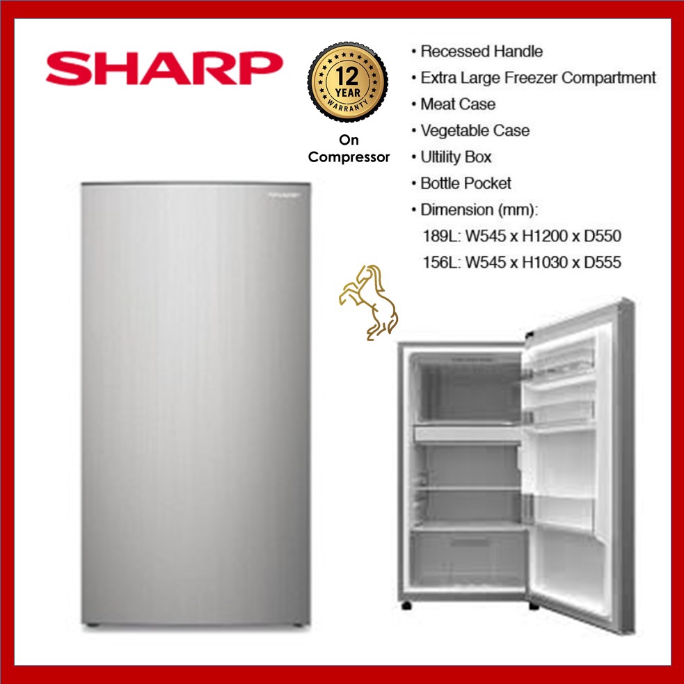 SHARP 1 Door SJD 150MG / SJD 190MS Single Door Refrigerator / Fridge ...