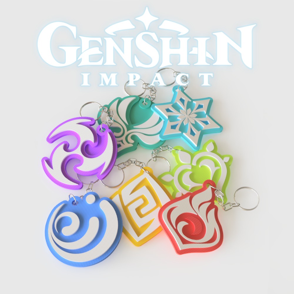 Genshin Impact Elemental Keychain (Read Description) | Shopee Malaysia