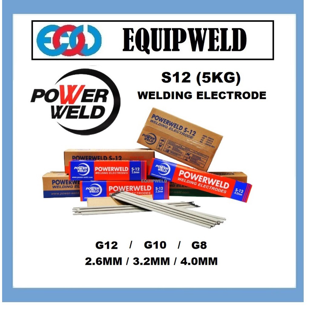 POWERWELD S-12 WELDING ELECTRODE - 5KG (G12 / 2.6MM, G10 / 3.2MM, G8 ...