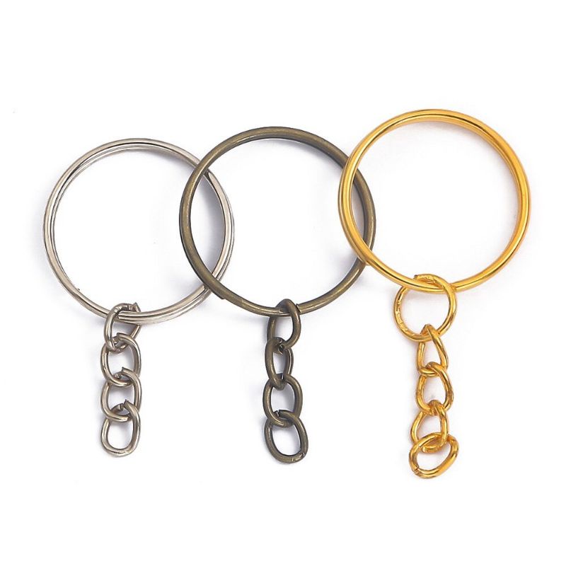 (Ready Stock) 10pcs Gold Rhodium Key Chain Ring Keychain Split Round ...