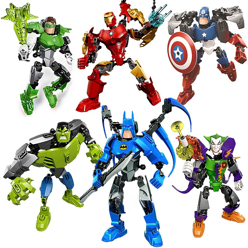 Avengers Superhero Building Blocks Toys DIY Assembled Anime Character ...