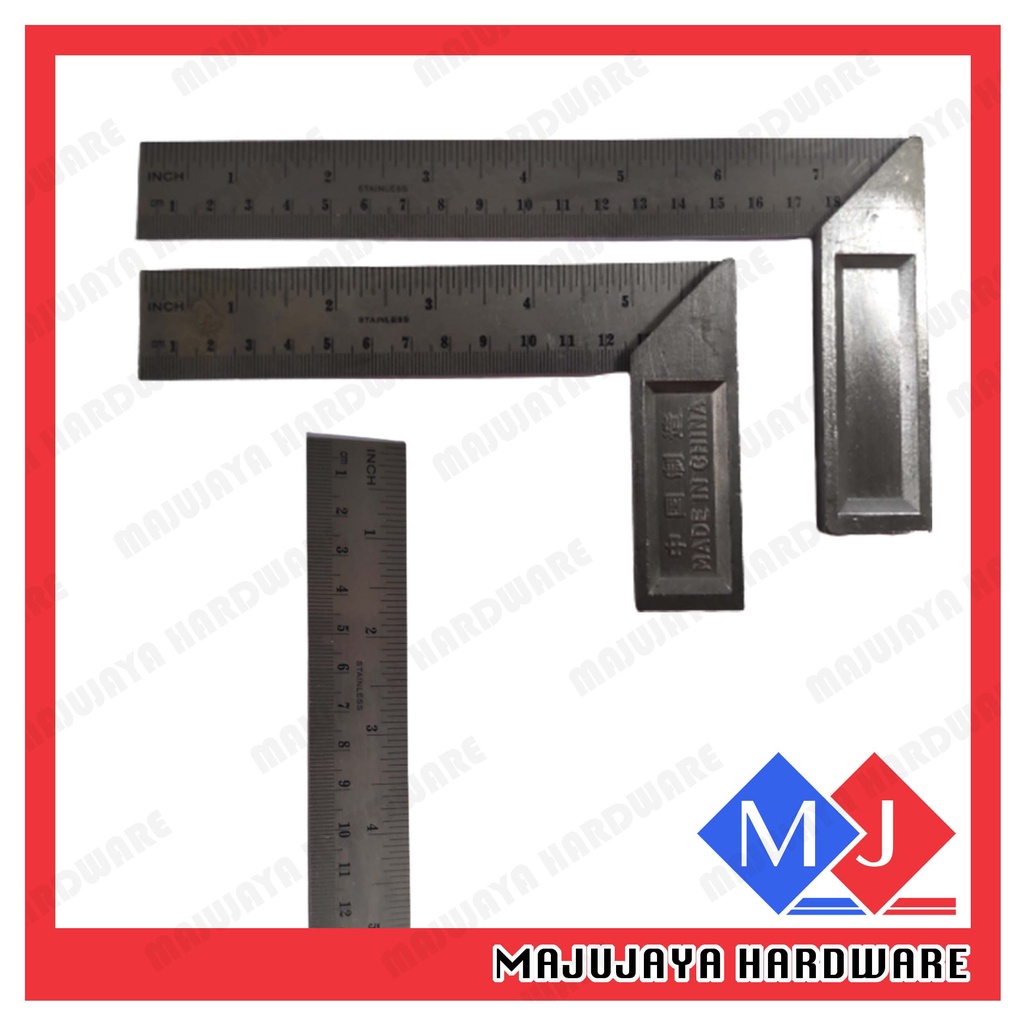 ORDINARY CAST STEEL Try Square 6''-12'' SESIKU L/ Stainless Steel L ...