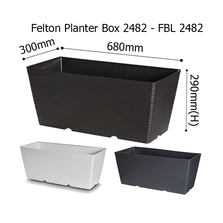 FELTON RETANGLE FLOWER POT 2482 /PASU BUNGA SEGI EMPAT PANJANG PLASTIC ...