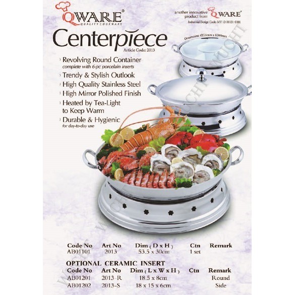 【WUCHT】QWARE Centerpiece / Dome Set with 6 Porcelain Insert - Luxury ...