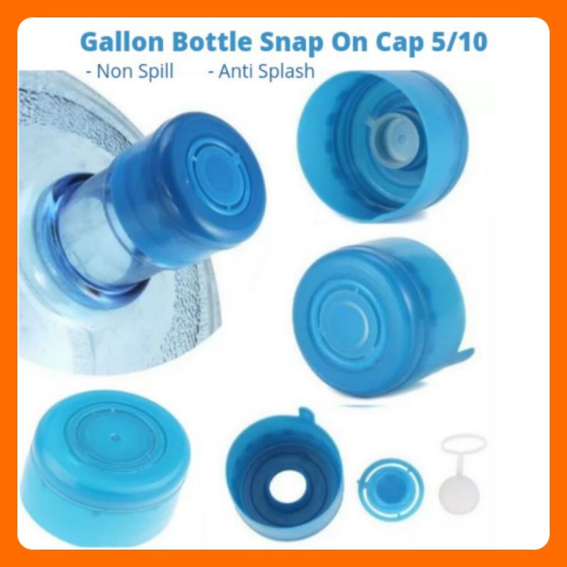 Bottle Cap (5/10 Pieces) - 3/5 Gallon Water Bottle Snap On Non Spill Anti Splash Cap Water ...