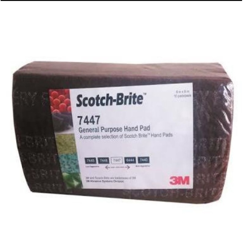 MERAH Scotchbrite 3M Sandpaper Maroon 7447 Per Pack Of 10pcs | Shopee ...