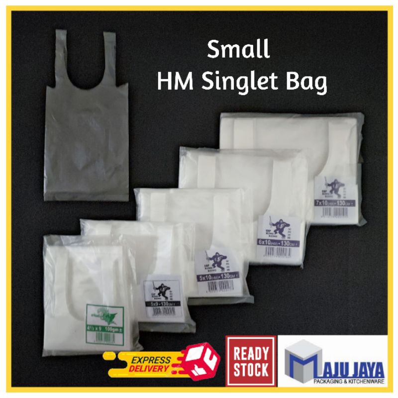 Small White Singlet Bag HM 4½x9 / 5x9 / 5x10 / 6x10 / 7x10 Beg Tangkai ...