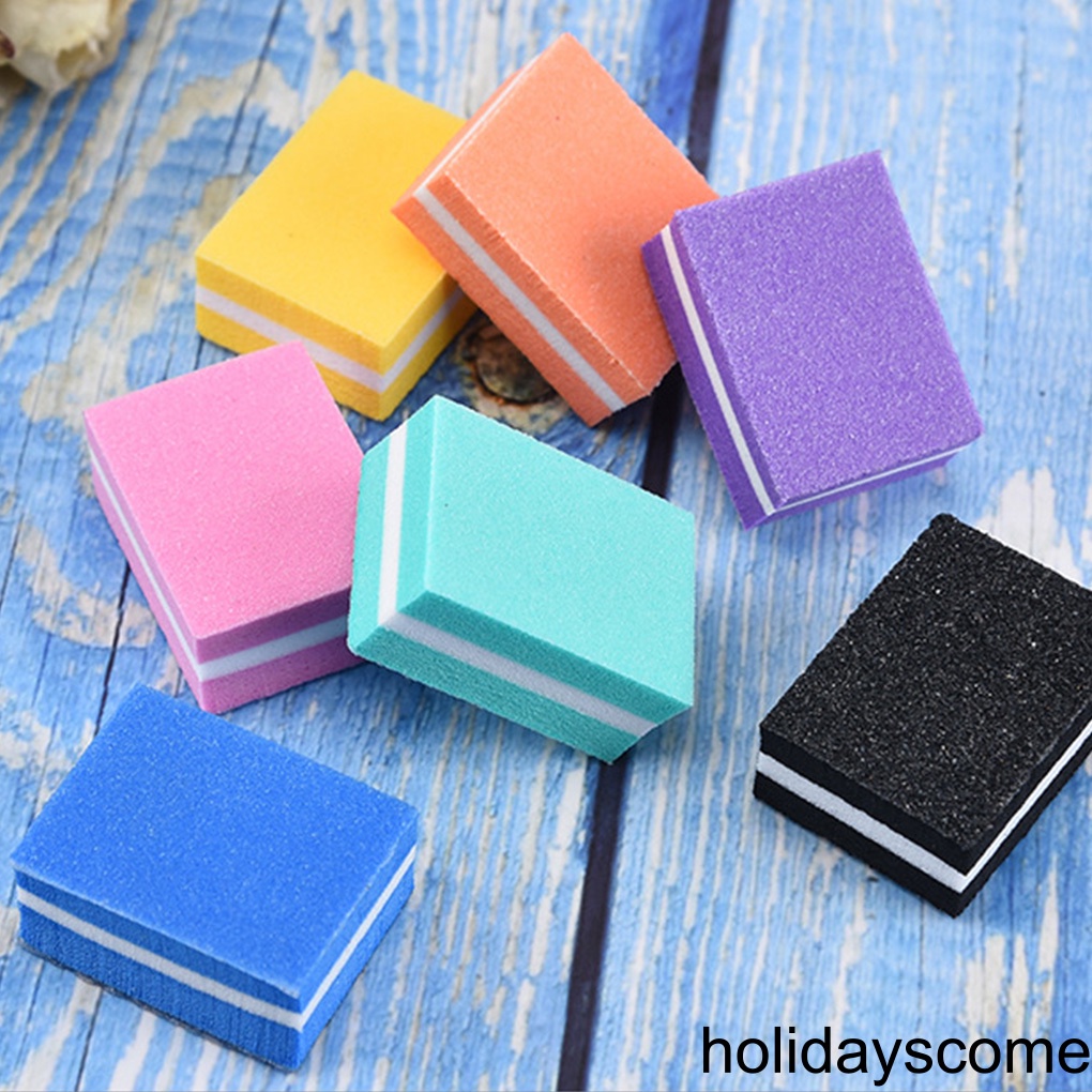 10Pcs Mini Sponge Nail File Double Side Nail Buffer Block Portable ...