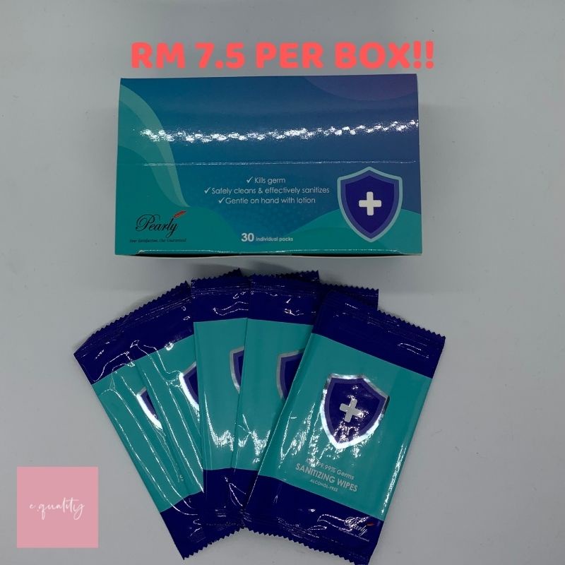 (READY STOCK) (BUNDLE 4 BOXES) (120 Pcs) NON ALCOHOL SANITISING WIPES ...
