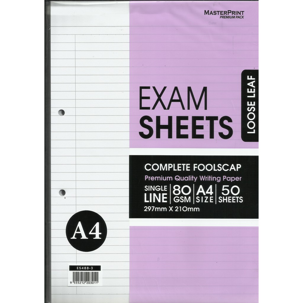 Masterprint A4 Test Pad / Exam Sheet 70 GSM / 80 GSM | Shopee Malaysia