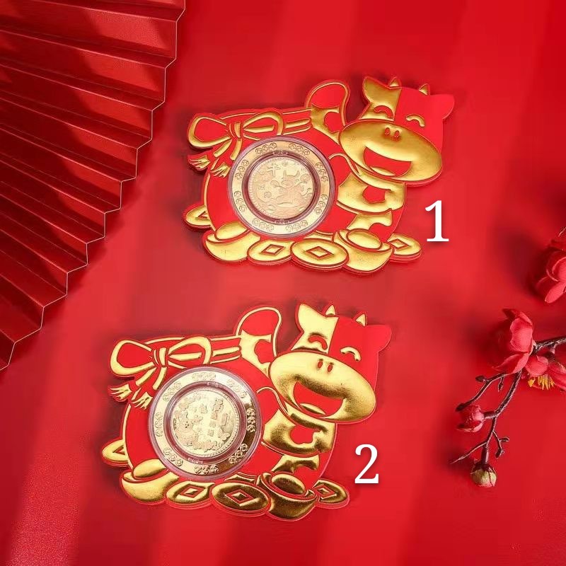 GOLD COIN COW LUCKY DESIGN COLLECTION GIFT ( NOT REAL GOLD ) | Shopee ...