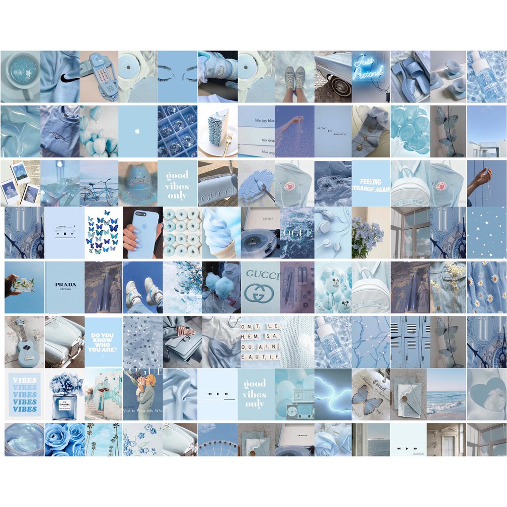 20 Wall Collage / Photo Wall size A4 / A5 decorative wall stickers Blue ...