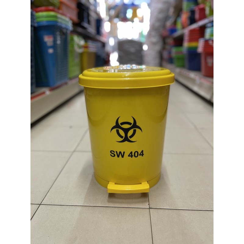 10L/12L/18L Clinical Waste Bin With Step Pedal / Yellow Dustbin / Tong Sampah Klinik /Anti ...