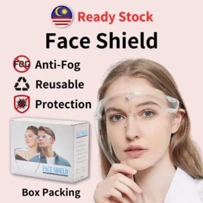 ( READY STOCK ) High quality full face shield transparent protective ...