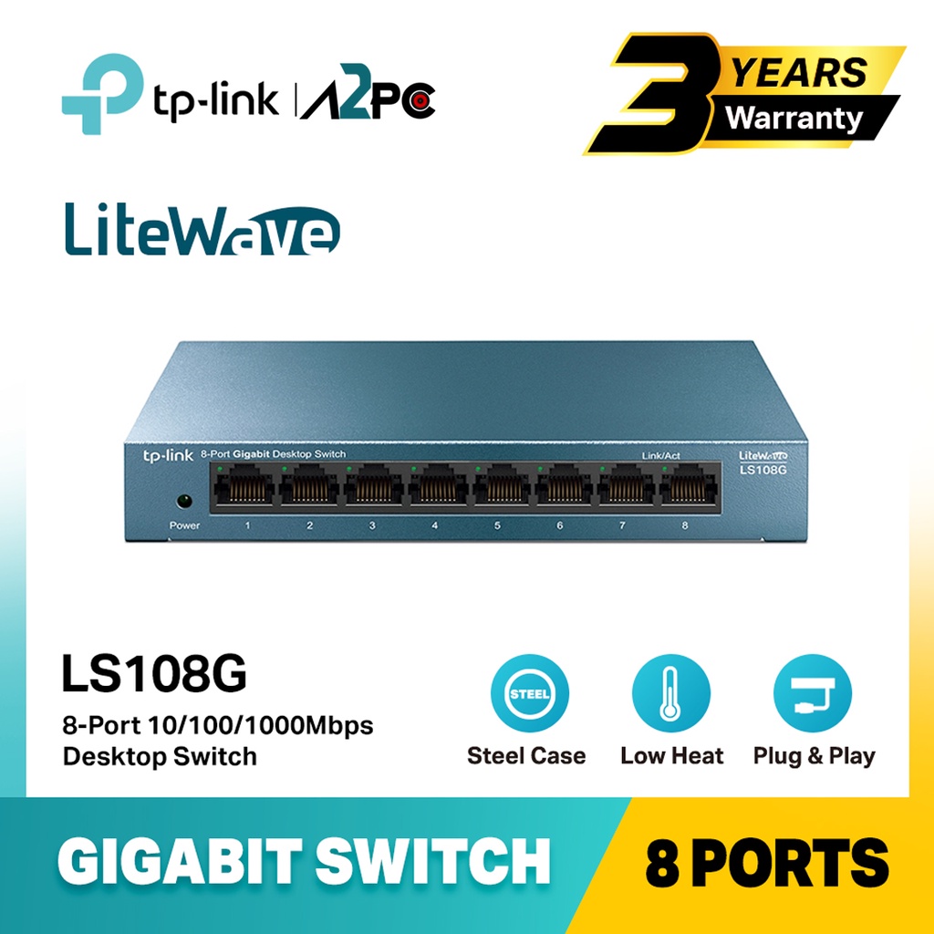 Tp-Link LS108G 8-Port 10/100/1000Mbps Desktop Switch | Shopee Malaysia