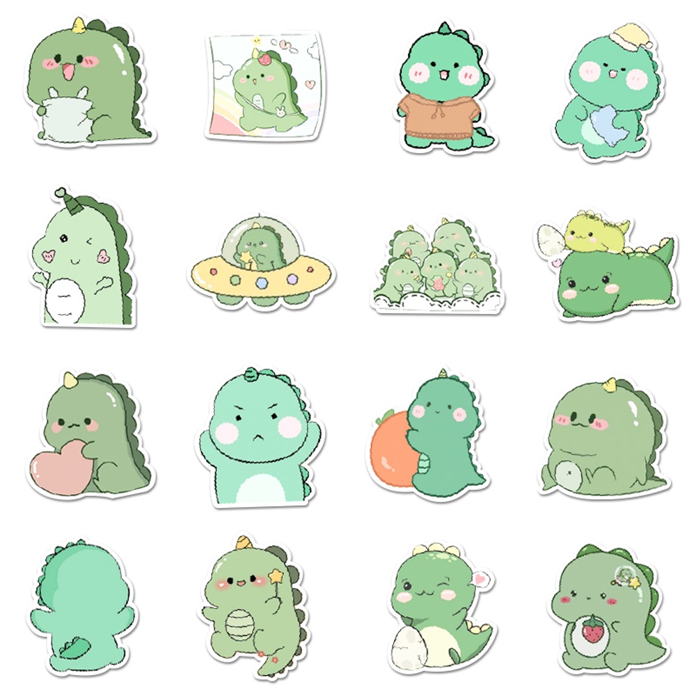 MUYA 50pcs Cartoon Dinosaur Stickers for Kids Cute Graffiti Stickers ...