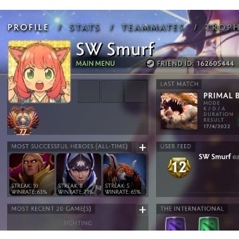 Dota 2 Account - Immortal Leaderboard Rank 77 (9.3k MMR) | Shopee Malaysia