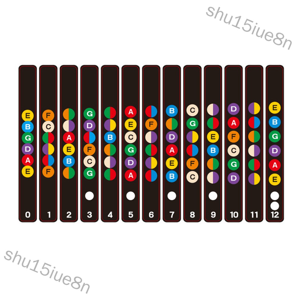 shu15iue8n Colorful Guitar Fretboard Note Decal Beginners Fingerboard Sticker Label Map Frets ...