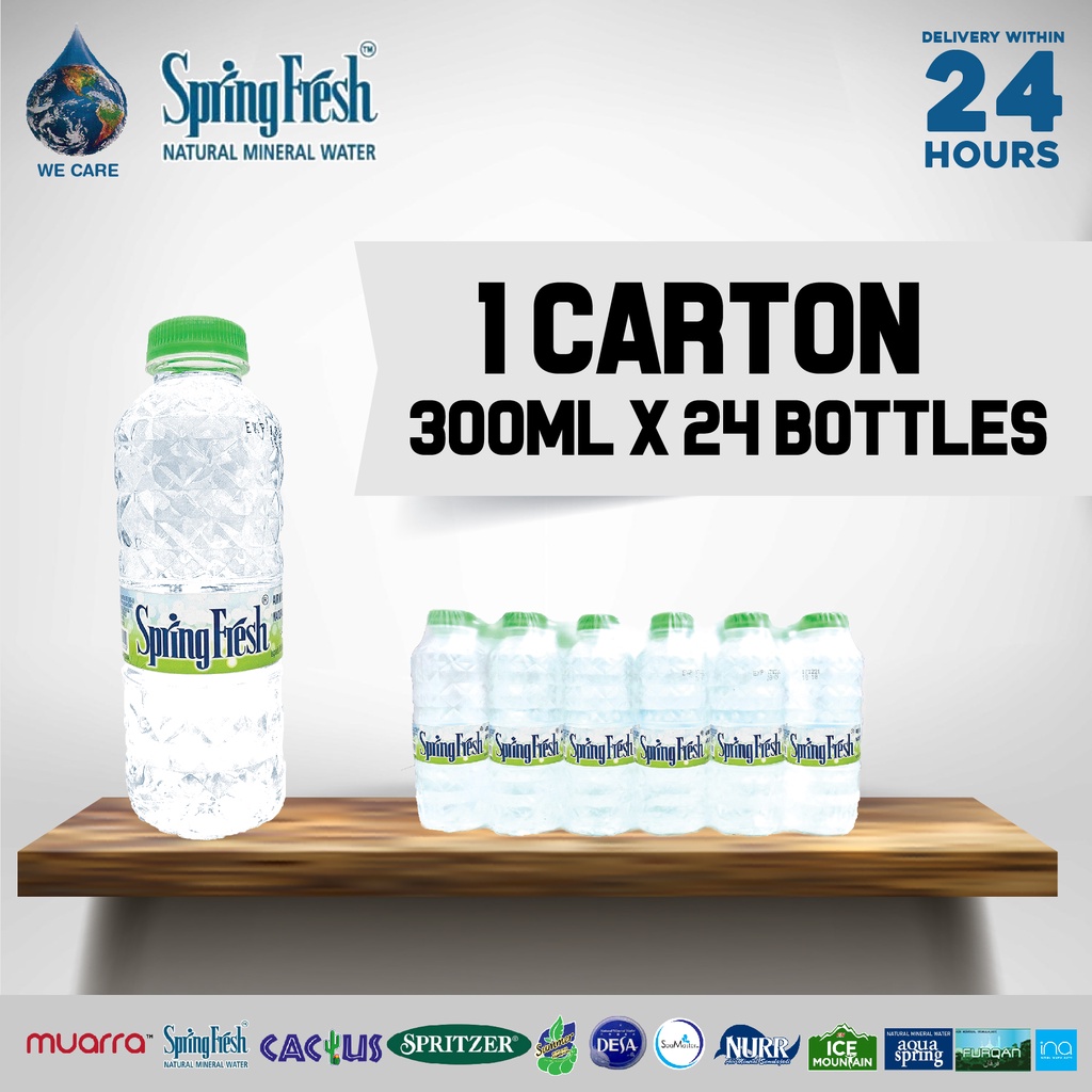 Spring Fresh Mineral Water (300ml x 24 Bottles x 1 Carton) | Shopee ...