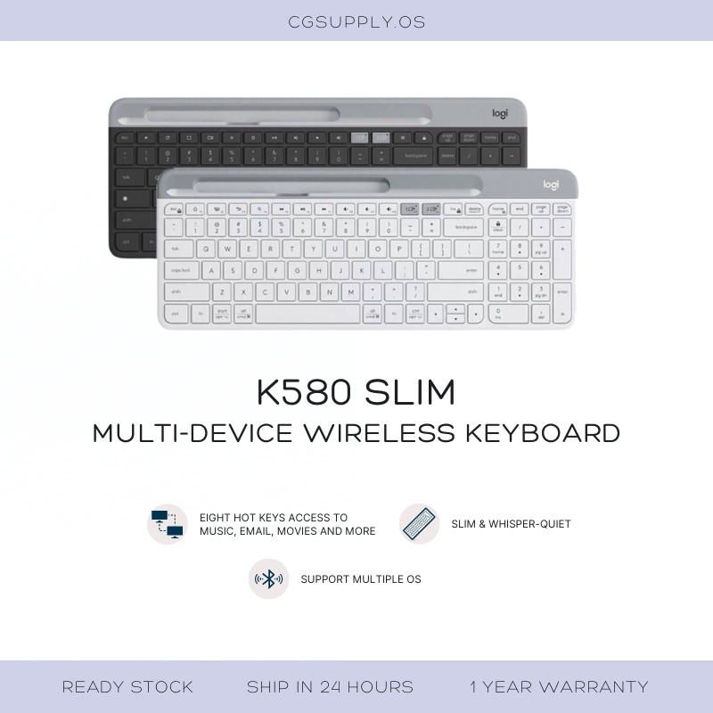 K580 Slim Multi Device Bluetooth Wireless Keyboard Shopee Malaysia