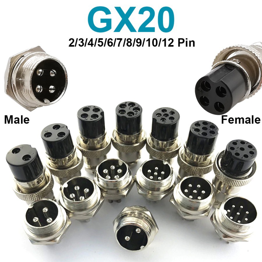 GX20 Jack Aviation Plug Socket Connector GX-20 20mm Male Female 2P-12P | Shopee Malaysia