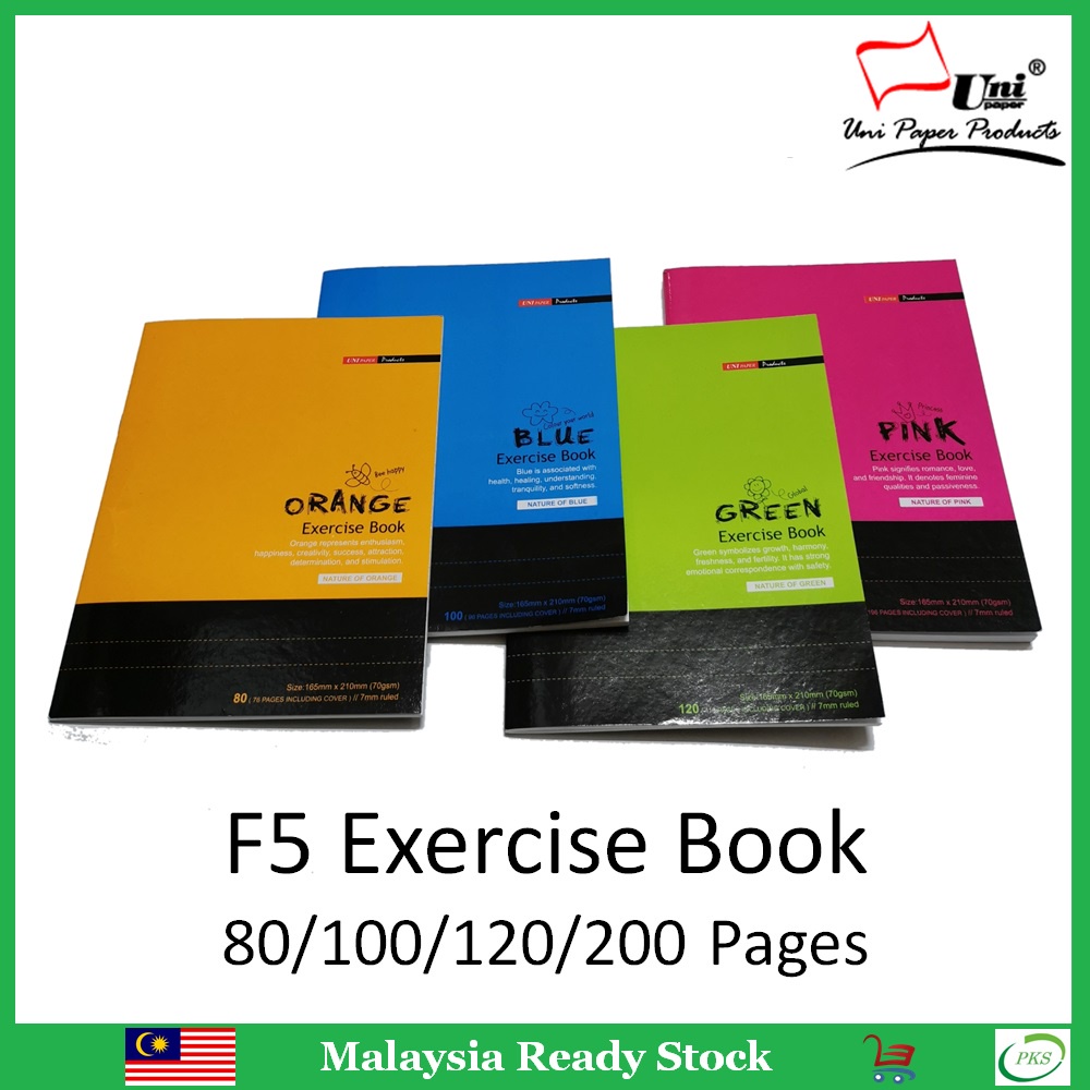 Uni Paper F5 Exercise Book Card Cover Single Line 80/100/120/200p Note ...