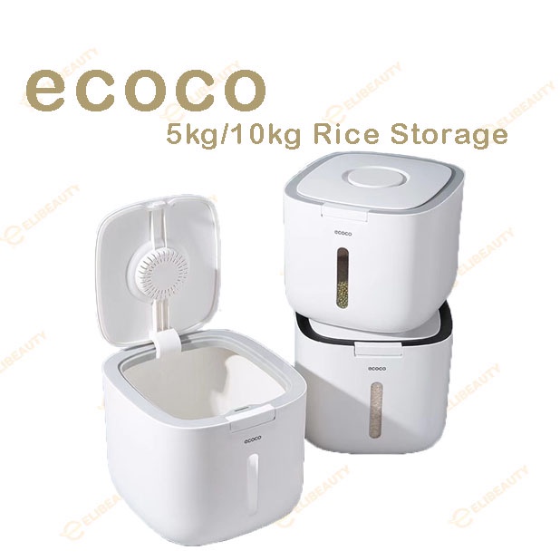 ELIBEAUTY ECOCO Rice Box 10KG Storage Rice Box Bekas Beras rice storage ...