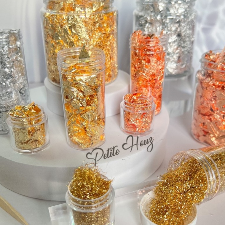 [Petite Houz] Decorating Gold Flake Foil Silver Rose Gold Sprinkle ...