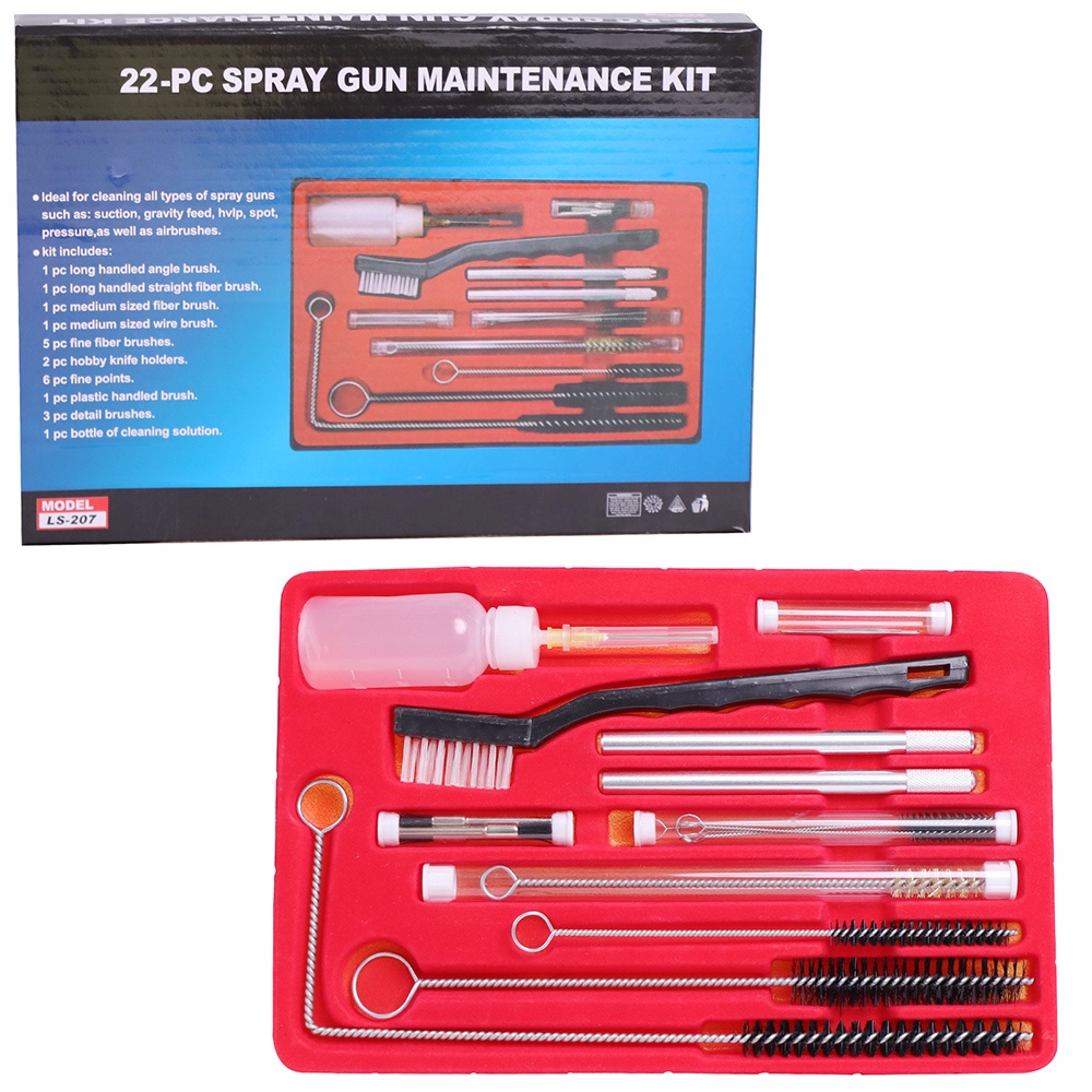 Air Brush Spray Gun Cleaning Kit 23Pcs Airbrush Gravity Paint Mini HVLP ...