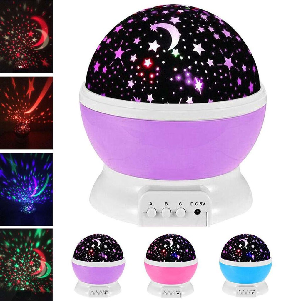 (3 DIFFERENT MODES) Stars Starry Sky LED Night Light Projector Moon ...