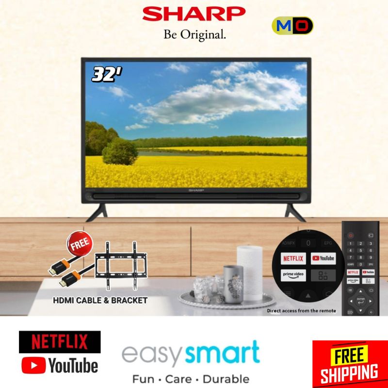 SHARP AQUOs 32 Inch HD Ready Easy Smart TV 2TC32DF1X | Shopee Malaysia