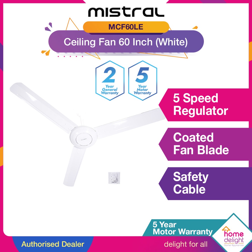 Khind Ceiling Fan 60" [ CF611A / CF613A / CF618 / CF618B ] / Mistral ...