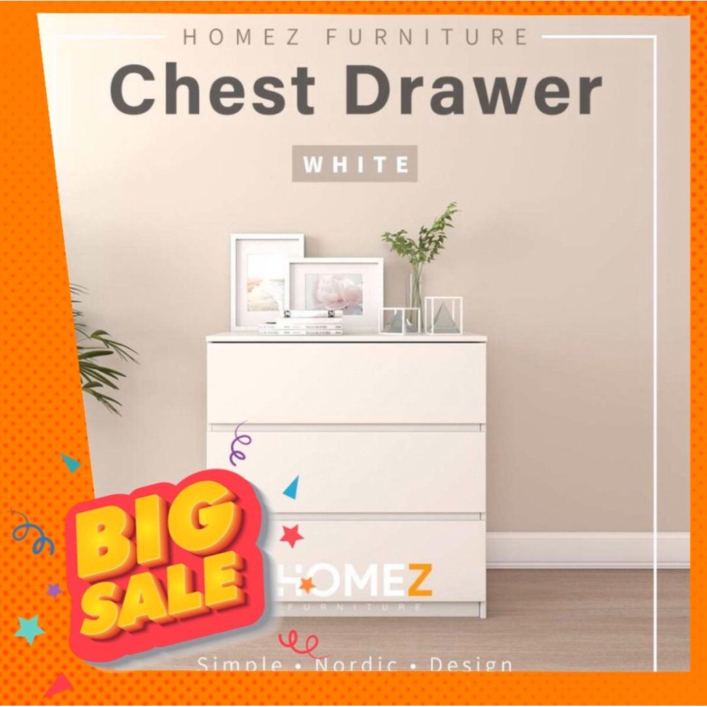 (Bigger Size) 3 Layer Chest Drawer 3 Laci Drawer Baju Pakaian Storage ...