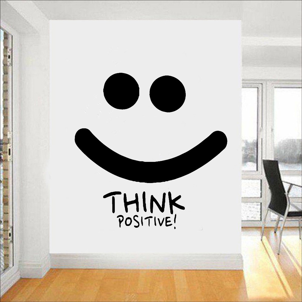 Think Positive Wall Stickers Classroom Motivational Quotes Gym Company ...