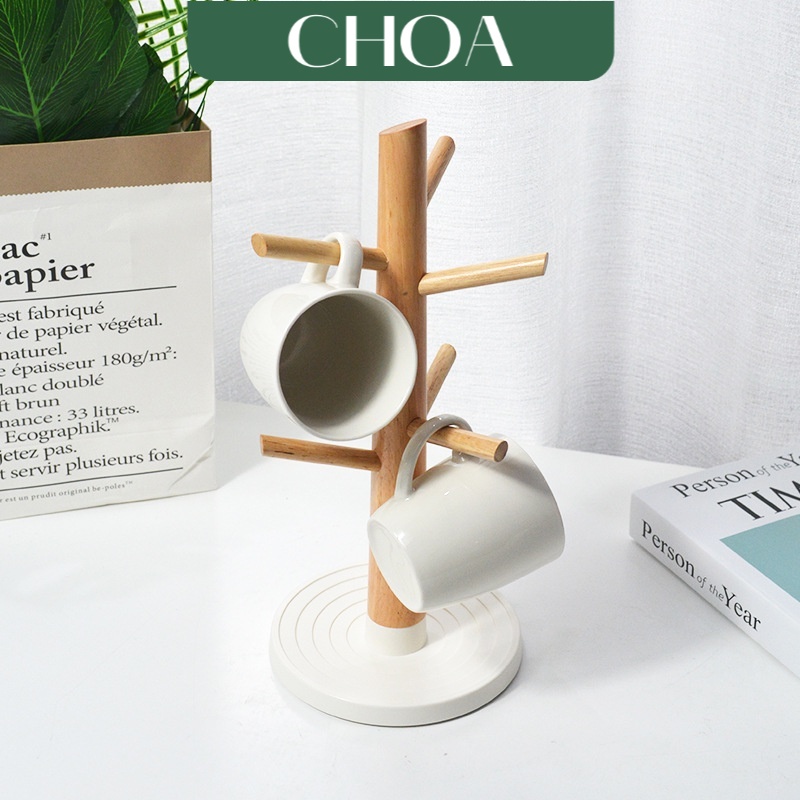 Wooden Coffee Cup Holder Rak Dapur Cawan Kitchen Stand Wooden Mug Stand ...