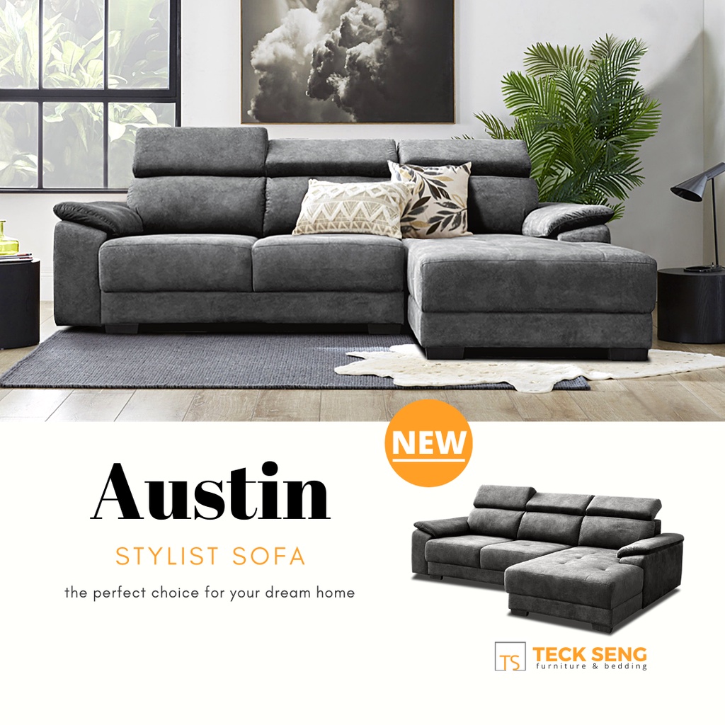 [Teck Seng] Modern Minimalist 3 Seater Sofa Set L Shape Sofa Adjustable ...