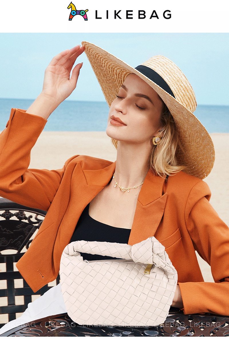 Likebag fashion original woven basket bag bv woven croissant pure hand ...