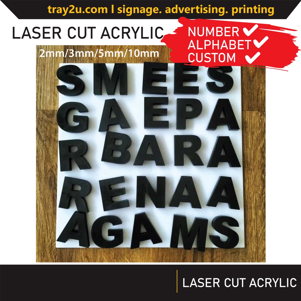 Laser Cut Custom Cut Acrylic/Lettering Wording Alphabet/Number Acrylic ...