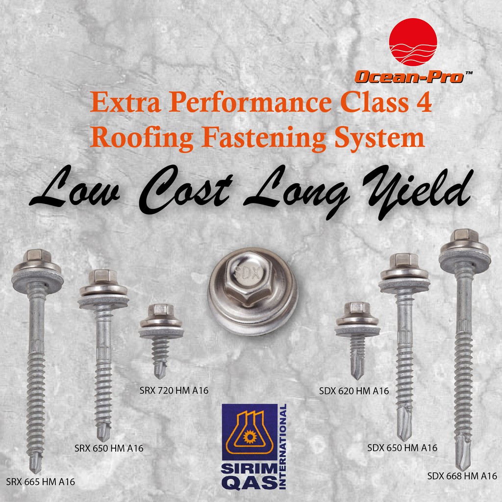 [OCEAN PRO] EXTRA PERFORMANCE CLASS 4 Self Drilling Screw with 304 Series Stainless Steel ...