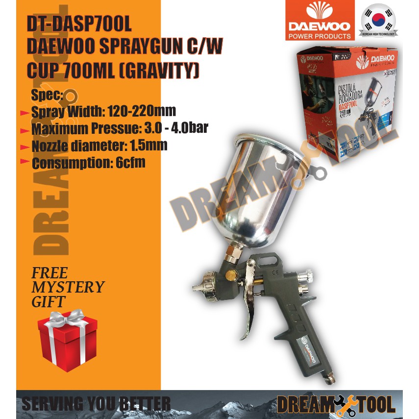 *SPRAY GUN / SPRAY CAT ANGIN* Daewoo Spray Gun with Cup 750ml (Gravity ...