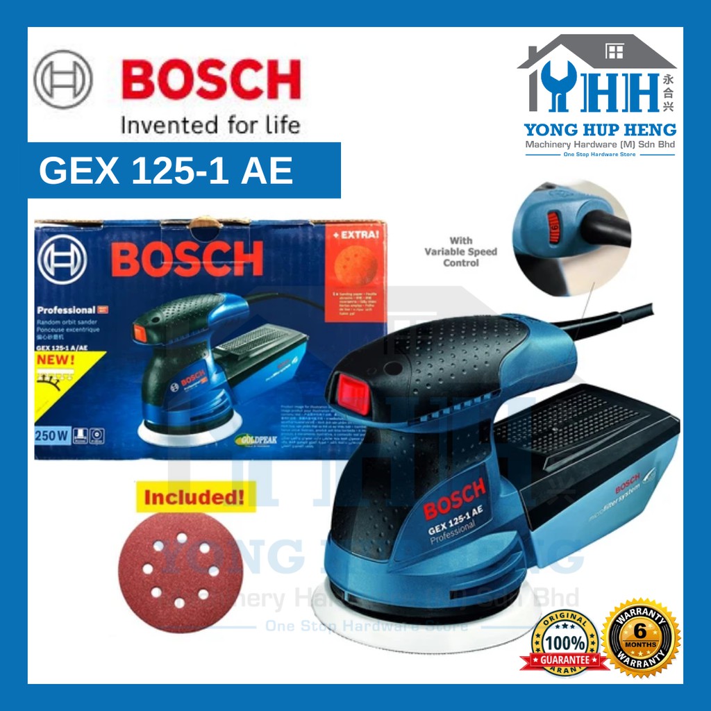 BOSCH GEX 125-1 AE Professional Random Orbit Sander GEX125-1AE 250W | Shopee Malaysia