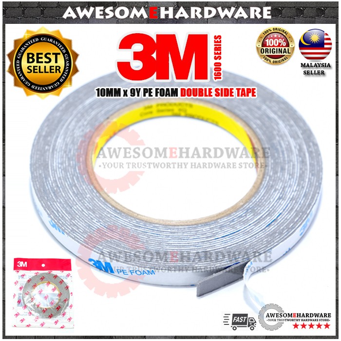 (10MMX9YARD) 3M 1600 PE FOAM DOUBLE SIDE TAPE DOUBLE SIDED TAPE ...