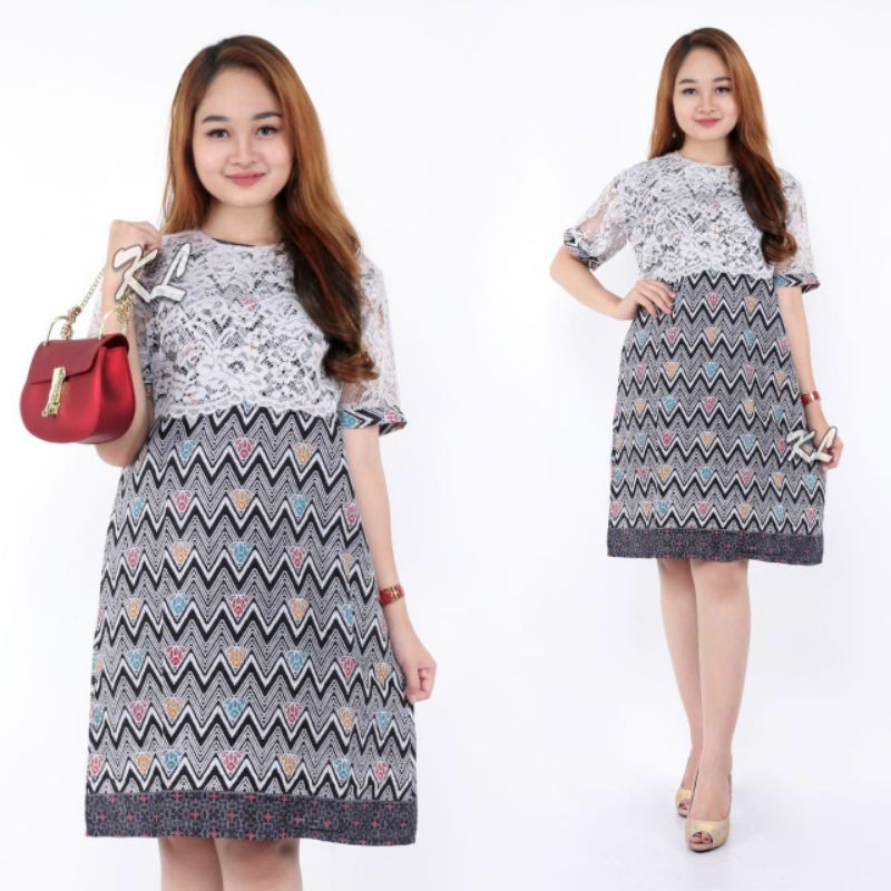 KATUN Batik Cotton MIX Brocade DRESS 0201 | Shopee Malaysia