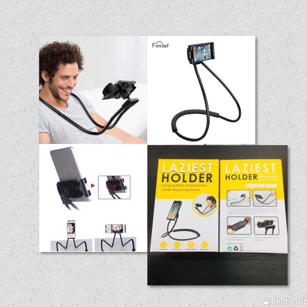 Lazy Neck Hanging Phone Stand Pad Hanging Neck Necklace Stand Free your ...