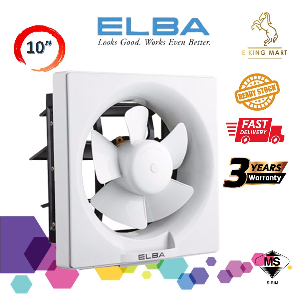 ELBA 10" WALL EXHAUST FAN VENTILATION FAN EVF-E1005(WH) Kipas Ekzos ...