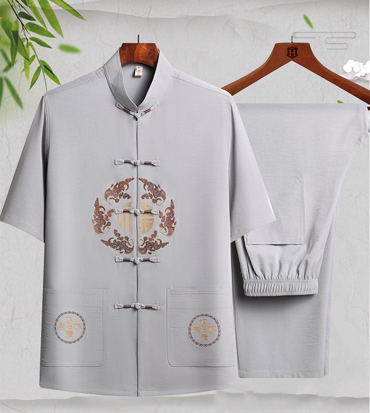 Men's Tai Chi Outfits Uniform Tang Shirt Costume Set Kung Fu clothes ...