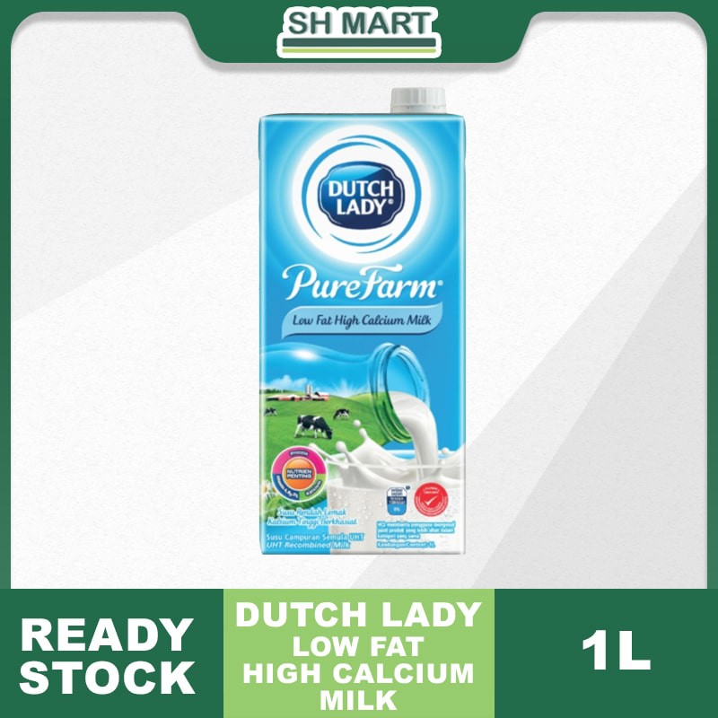 Dutch Lady Pure Farm Low Fat High Calcium Milk 1L | Shopee Malaysia