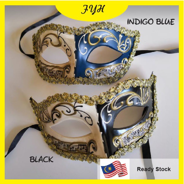 ⚡READY STOCK⚡ Masquerade Mask Men Gold Glitter Party Mask Masquerade ...