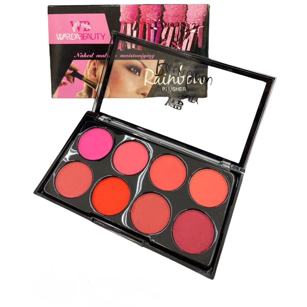 READY STOCK WARDA BEAUTY Rainbow Blush 8Colors Palette natural matte ...